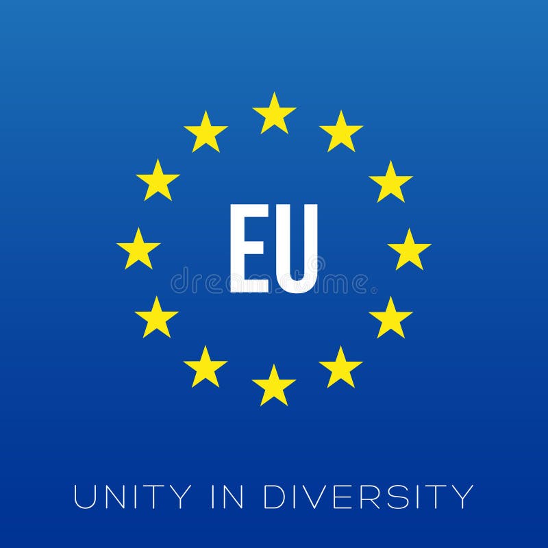 EU Logo. European Union Flag with Motto Stock Vector - Illustration of ...