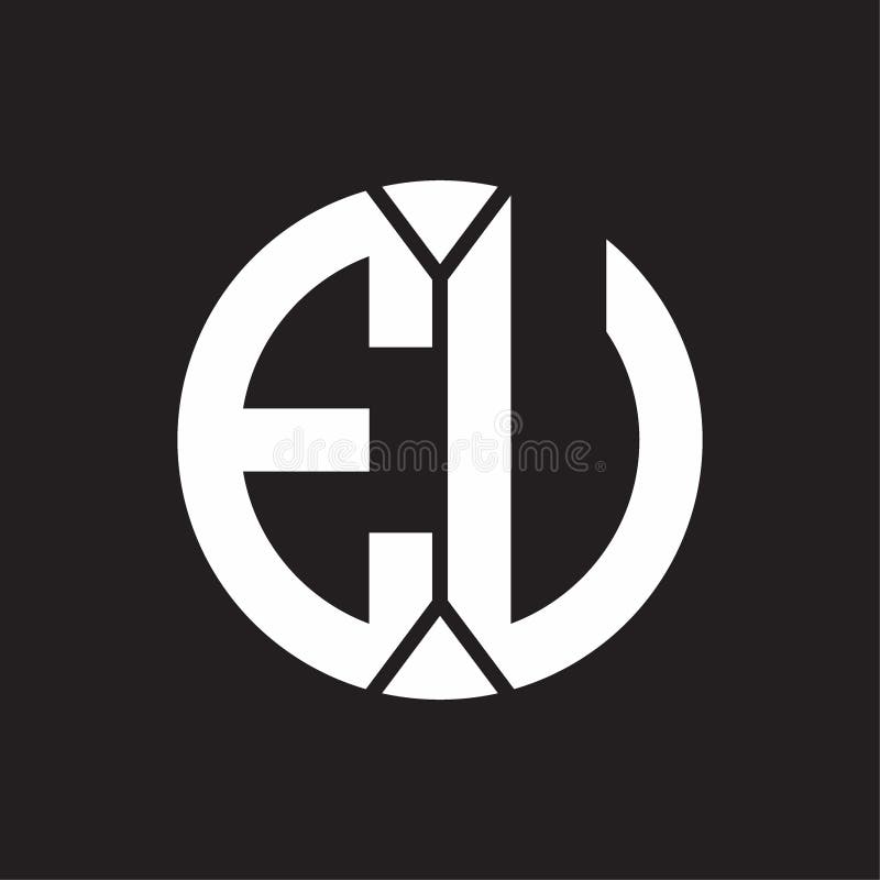 EU Logo Monogram with Piece Circle Ribbon Style Stock Illustration ...