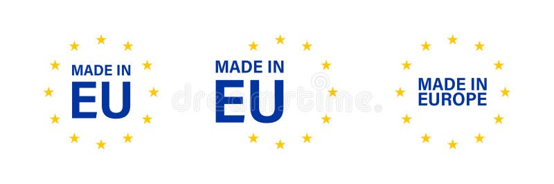 EU, Made in Europe. Label Quality Set Icon Stock Vector - Illustration ...