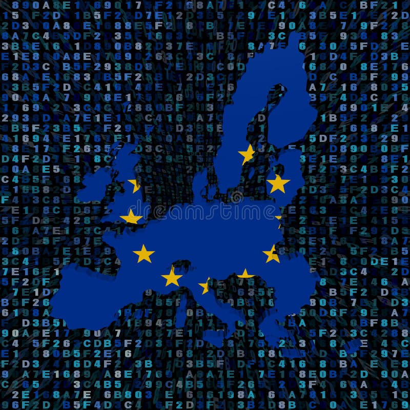 EU Map Flag on Hex Code Illustration Stock Illustration - Illustration ...