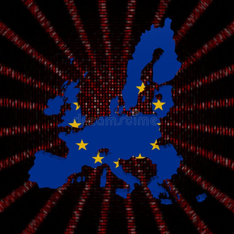 EU Map Flag on Red Hex Code Burst Illustration Stock Illustration ...