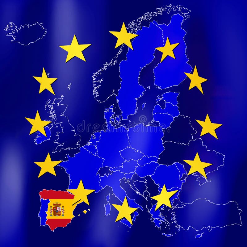 European Union, Spain - Country Flag Stock Illustration - Illustration ...