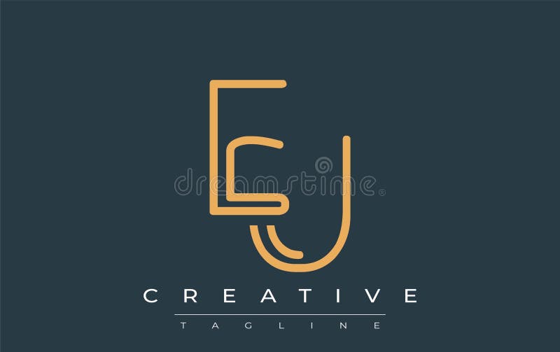 EU Minimalistic Line Art Logo Design with Abstract Lettering Stock ...