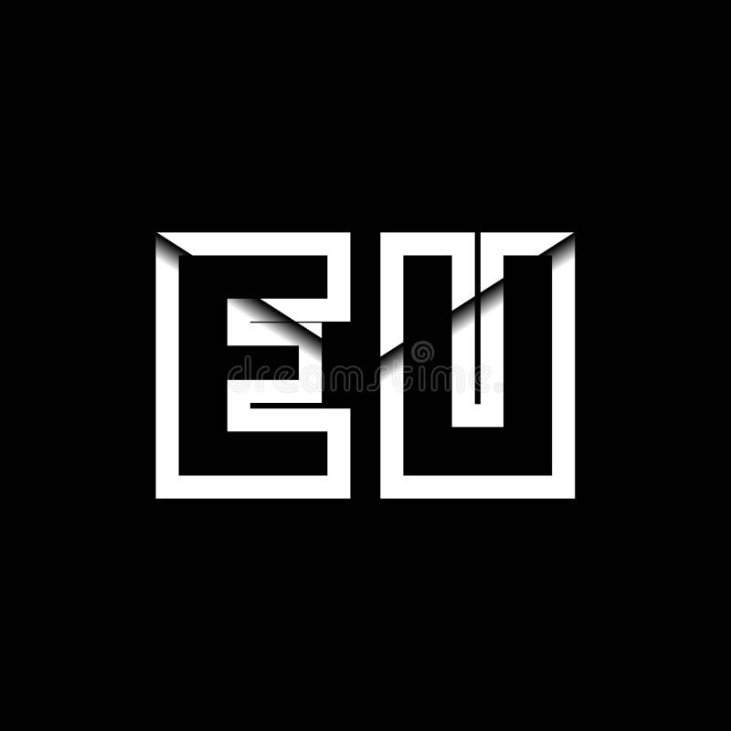 EU Monogram Envelope Shape Style Stock Vector - Illustration of ...