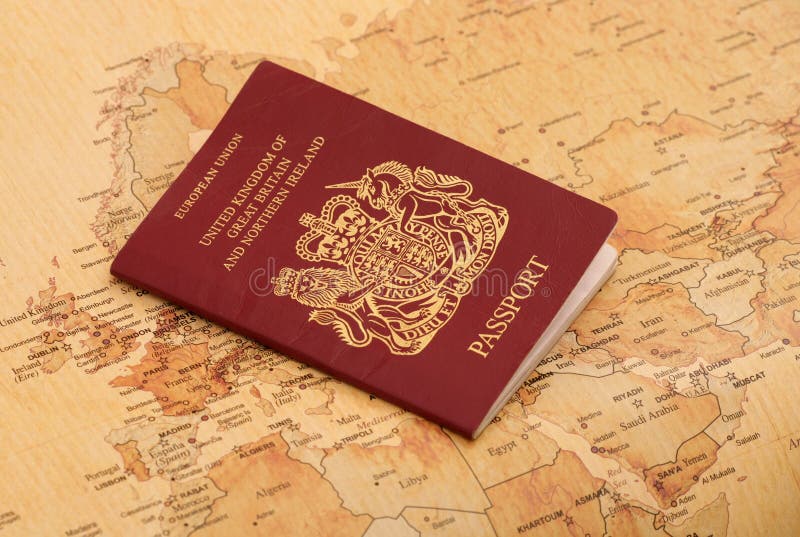 EU Passport on a world map stock image. Image of vintage - 23581885