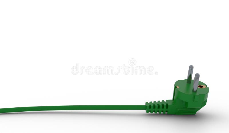 EU Plug Electricity Cable. 3D Rendered Illustration Stock Illustration ...