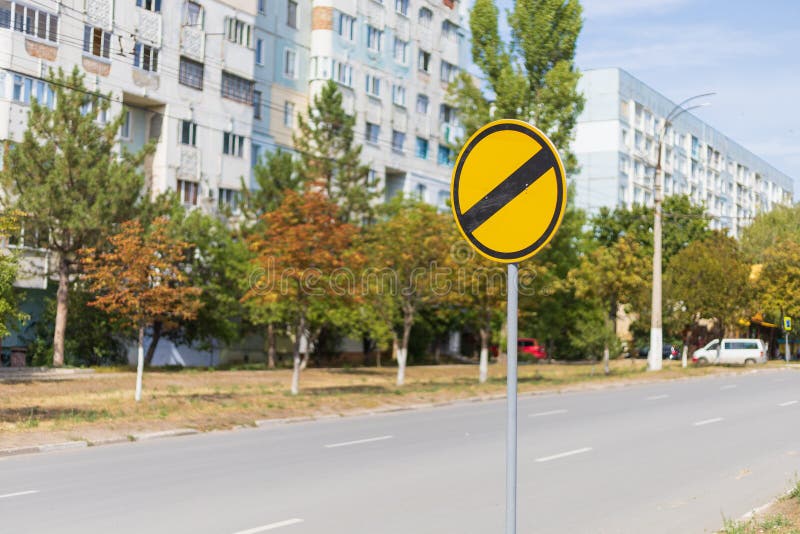 EU Road Sign End of All Restrictions Stock Photo - Image of background ...