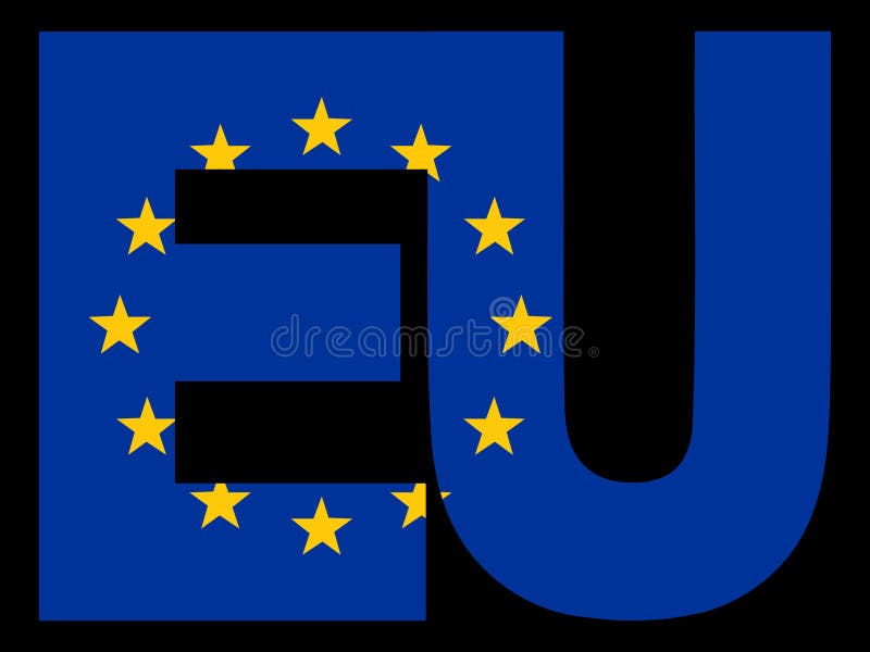 EU Text and flag stock vector. Illustration of realm, union - 4027630