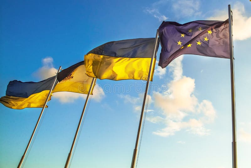 Eu ukraine flag stock image. Image of friendship, world - 53034685
