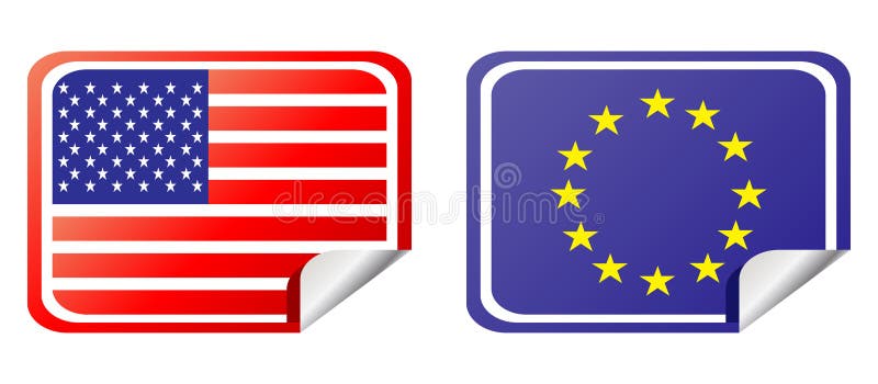 Eu and usa label flag stock vector. Illustration of vector - 6782078