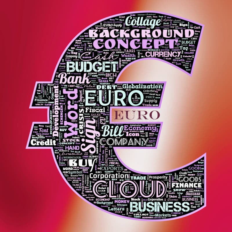 Word Cloud of the EURO stock illustration. Illustration of company ...