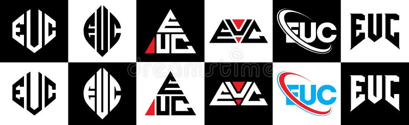 EUC Letter Logo Design in Six Style. EUC Polygon, Circle, Triangle ...