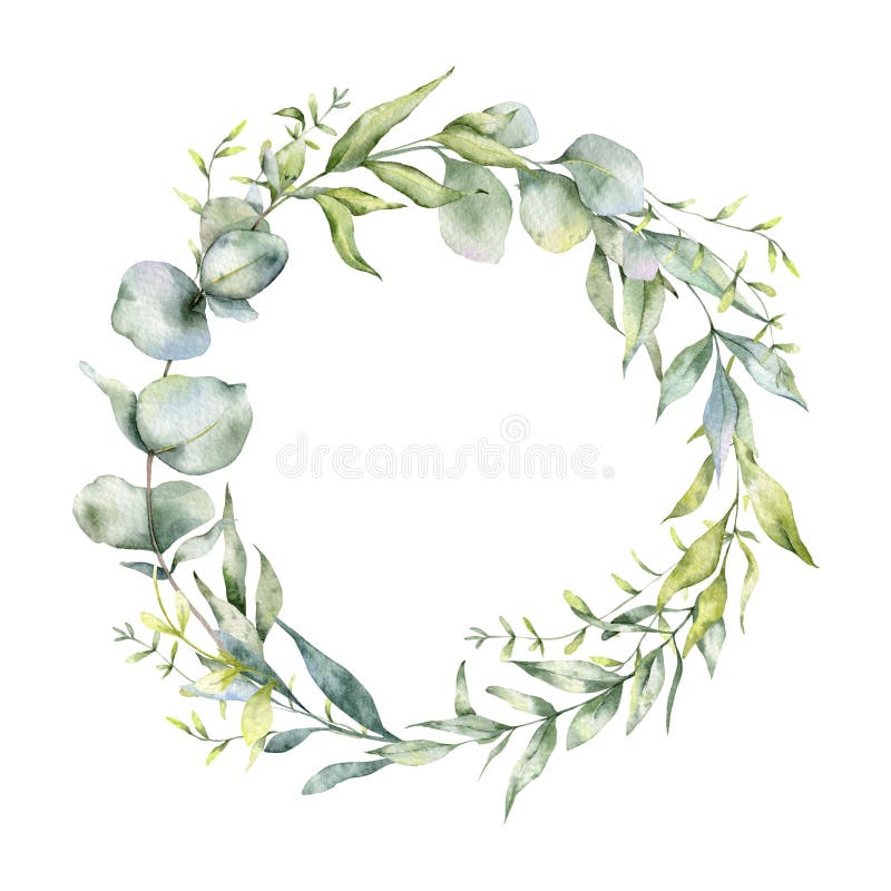 Eucalyptus Branches Watercolor, Floral Frame, Greenery Frame, Floral ... Eucalyptus Branches Watercolor, Floral Frame, Greenery Frame, Floral ...
