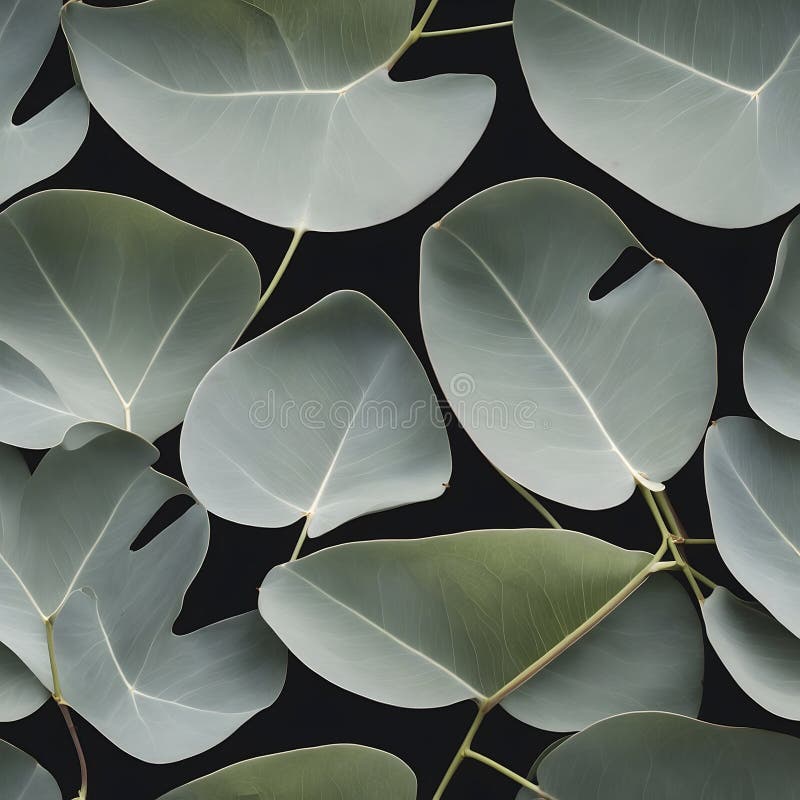 Eucalyptus Elegance: a Minimalist Marvel. Seamless Pattern. Stock ...