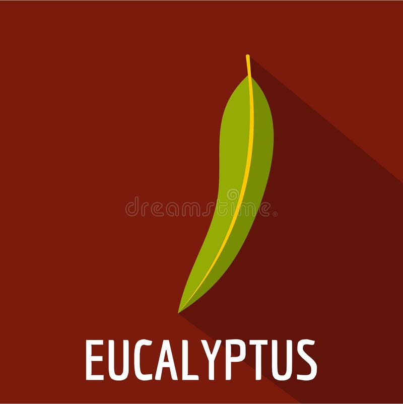 Eucalyptus Leaf Icon, Flat Style Stock Illustration - Illustration of ...