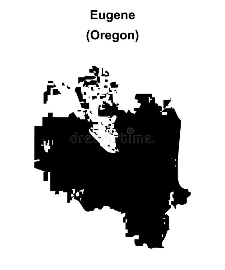 Eugene outline map stock vector. Illustration of silhouette - 357530403