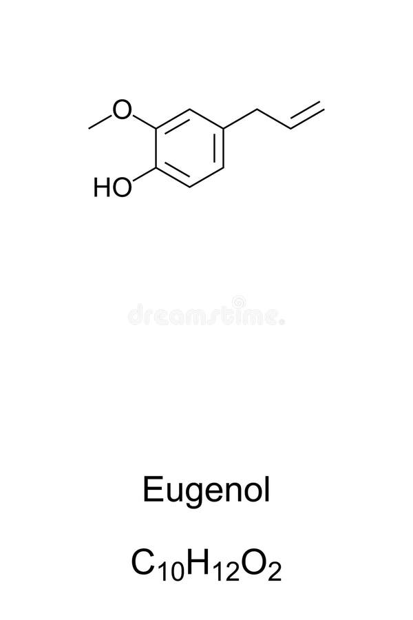 Eugenol, Clove Essential Oil Molecule. is Used As Flavoring for Foods ...
