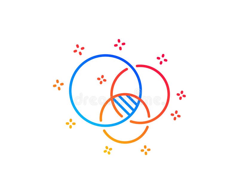 Euler Diagram Line Icon. Eulerian Circles Sign. Vector Stock Vector ...