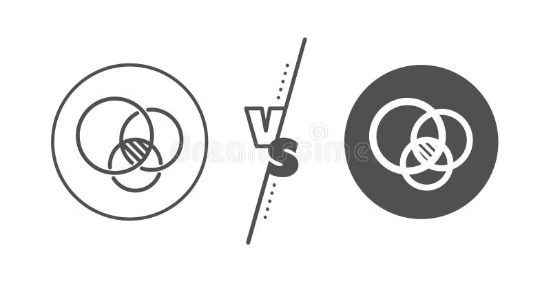 Euler Diagram Line Icon. Eulerian Circles Sign. Vector Stock Vector ...