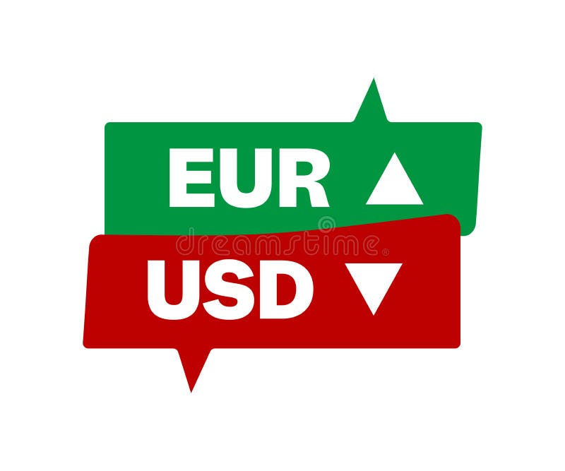EUR USD Symbol Icon Up Down Currency Forex Sign. Stock Vector ...
