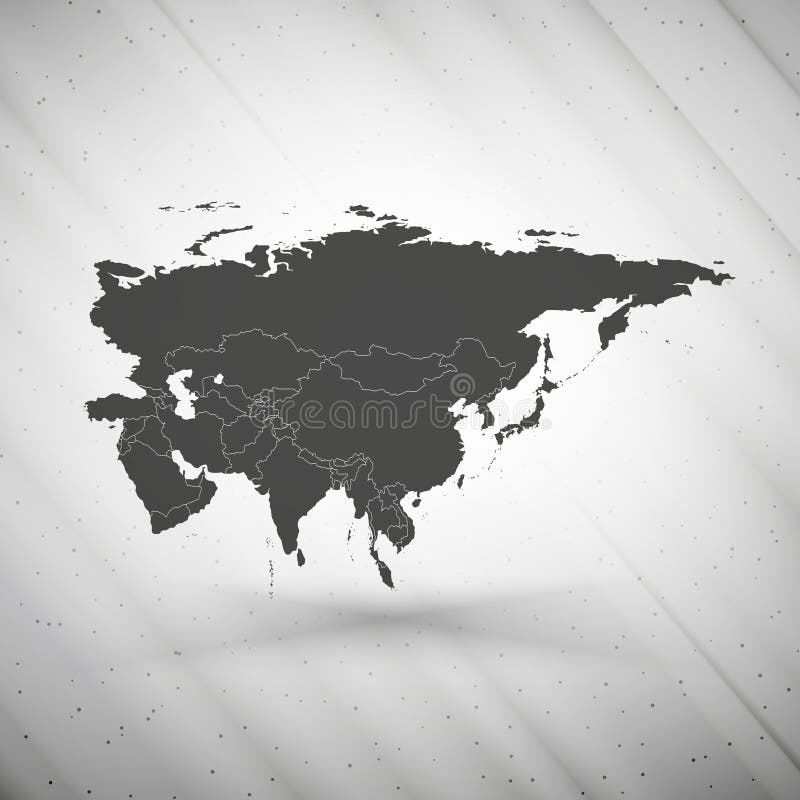 Eurasia Map On Gray Background, Grunge Texture Stock Vector ...