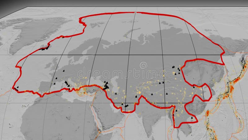 Eurasia Tectonic Plate. Elevation and Bathymetry Stock Video - Video of ...