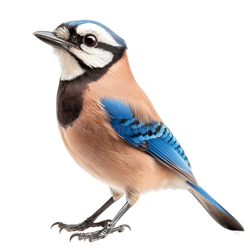 Eurasian Jay Bird Profile View Isolated White Background Stock ...