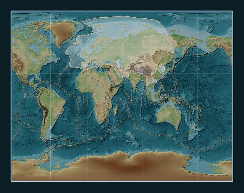 Eurasian Tectonic Plate. Wiki. Gall Stereographic. Boundaries Stock ...