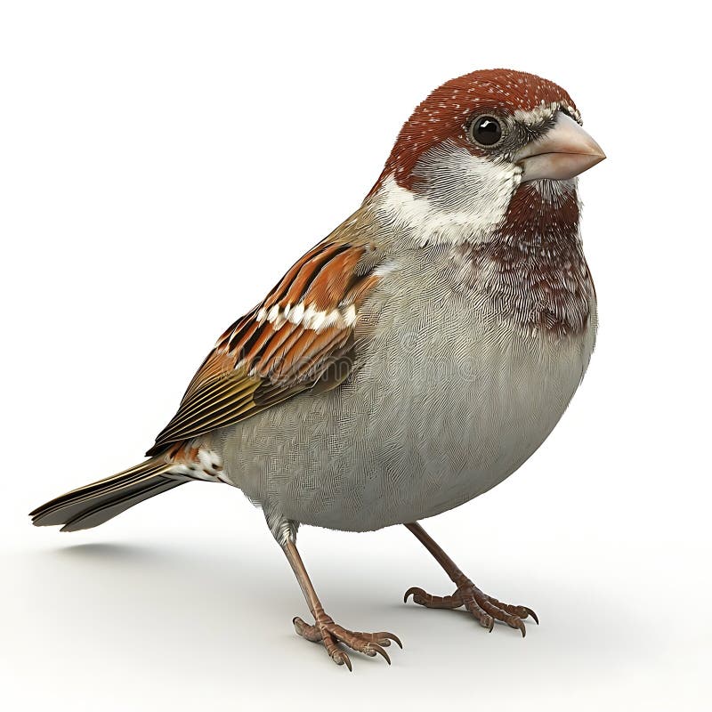 Eurasian Tree Sparrow Detailed Render of a Common Bird Stock ...