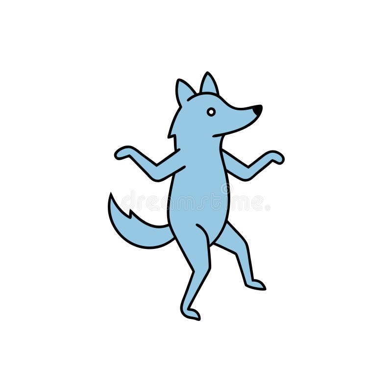Eurasian Wolf Dancing Icon Vector Stock Vector - Illustration of ...