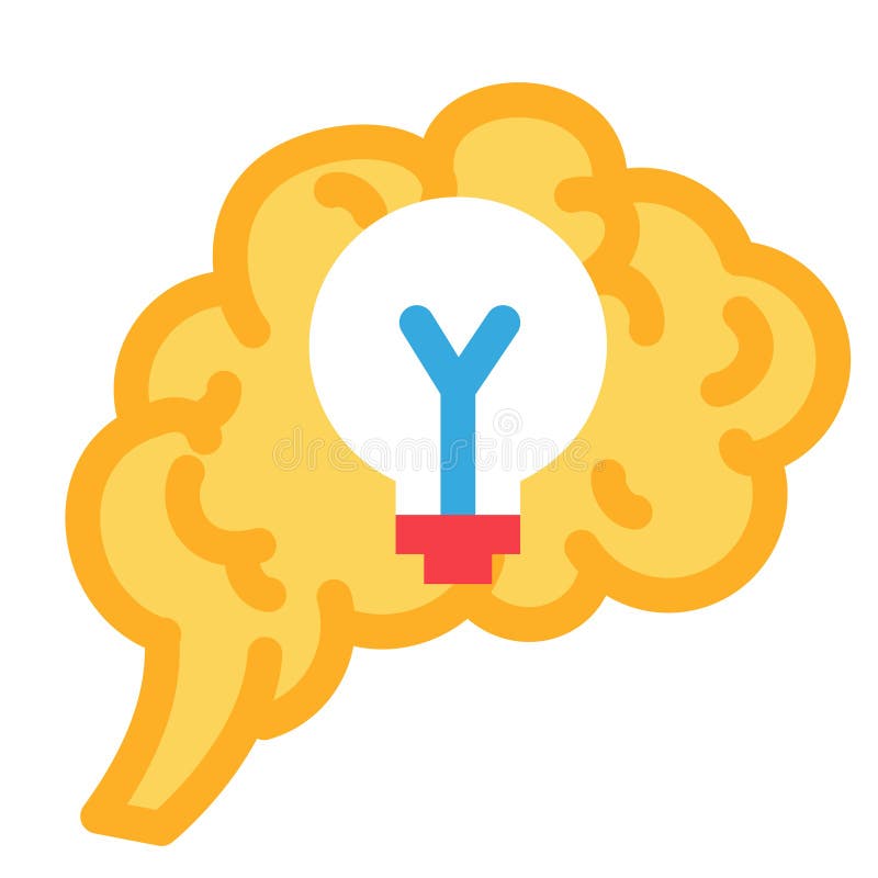 Eureka Brain Icon Genius Solution Stock Vector - Illustration of ...