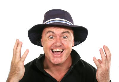 Eureka Man in Hat stock image. Image of aged, shocked - 4688673