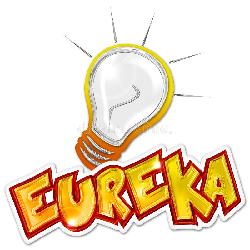 Eureka sticker stock illustration. Illustration of cartoon - 34625432