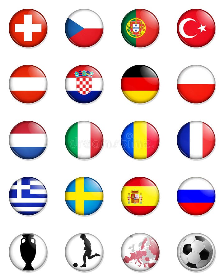 Glossy Buttons European Countries Flags Euro 2016 Stock Vector ...