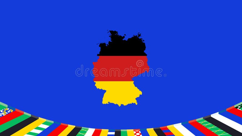 Germany Flag Map European Nations 2024 Teams Countries Stock Vector ...