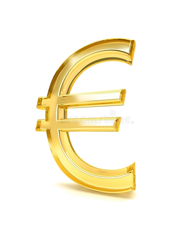 Gold euro-teken, symbool stock illustratie. Illustration of financieel ...