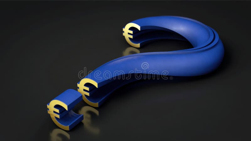 Euro as a question mark stock illustration. Illustration of financial ...