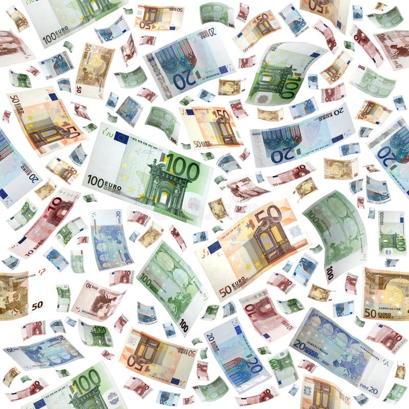 Euros Raining Falling Hands Money Stock Photo - Image of catching ...
