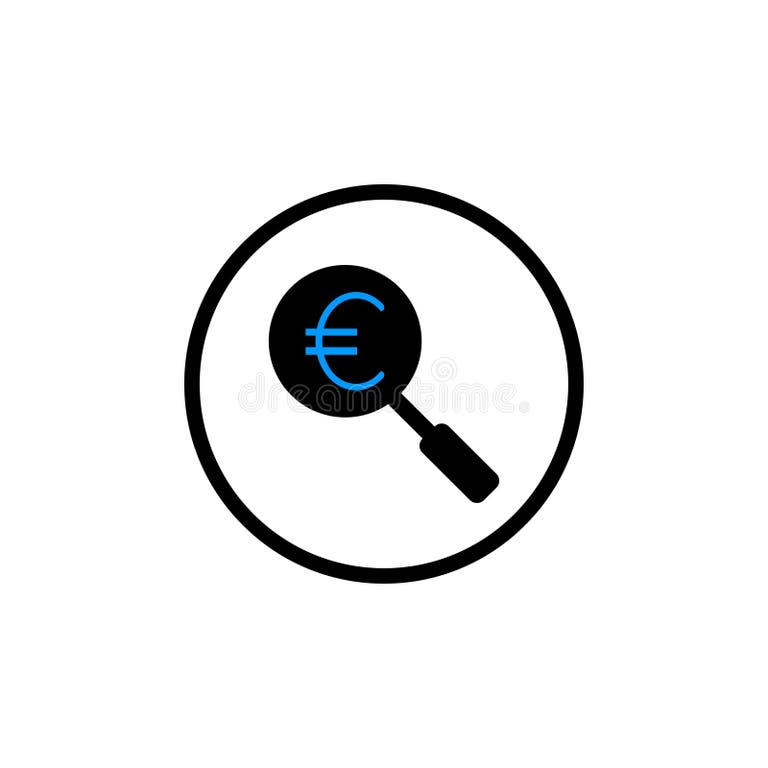 Euro Audit, Find Icon in Circle Stock Vector - Illustration of ...