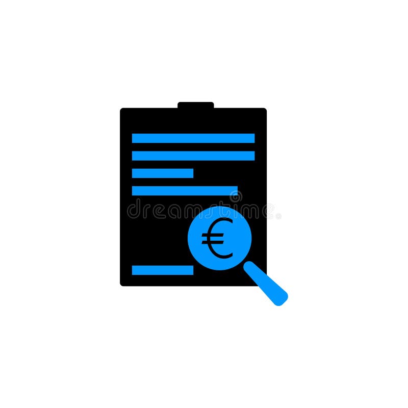 Euro audit, find icon stock vector. Illustration of enlarge - 221432074