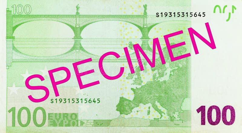 100 Euro Bank Note Full Frame Reverse Stock Photo - Image of paper ...
