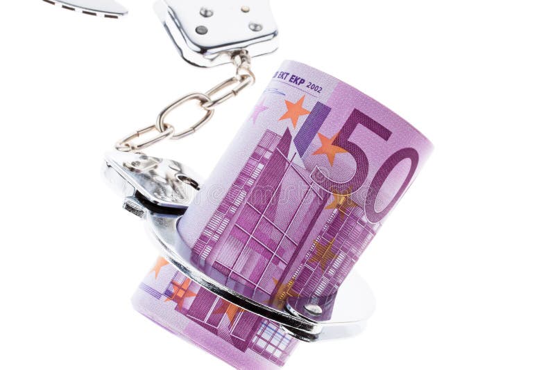 Euro Bank Note with Handcuffs Stock Photo - Image of property, euro ...