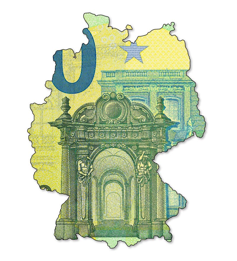 100 Euro Bank Note Second Edition Obverse in Shape of Germany Stock ...