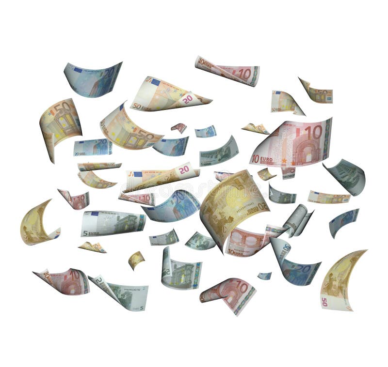 Euro bank notes falling stock illustration. Illustration of bank - 23408606