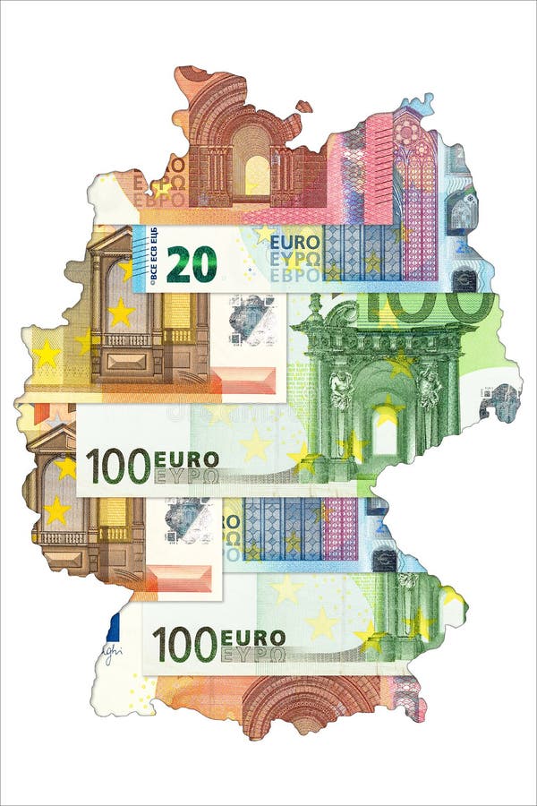 Euro Bank Notes in Shape of Germany Stock Illustration - Illustration ...
