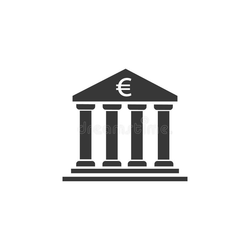 Euro Bank Vector Icon, Flat Design Best Vector Stock Vector ...