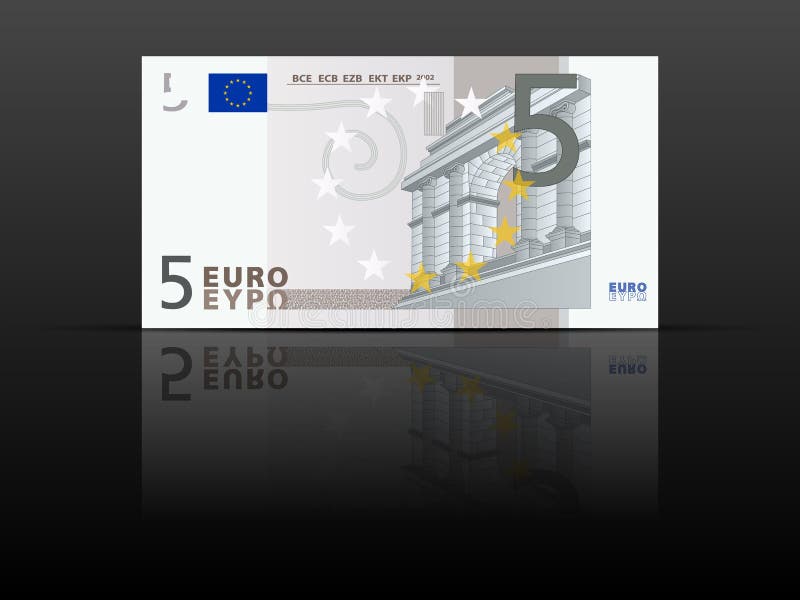 Euro bankbiljet vijf vector illustratie. Illustration of document ...