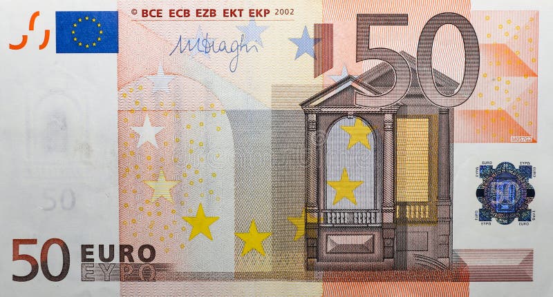 Euro bankbiljet vijftig stock afbeelding. Afbeelding bestaande uit munt ...