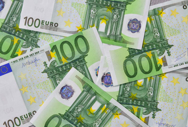 Geld Van 100 Het Euro Rekeningen Euro Bankbiljetten Europese Unie Munt ...