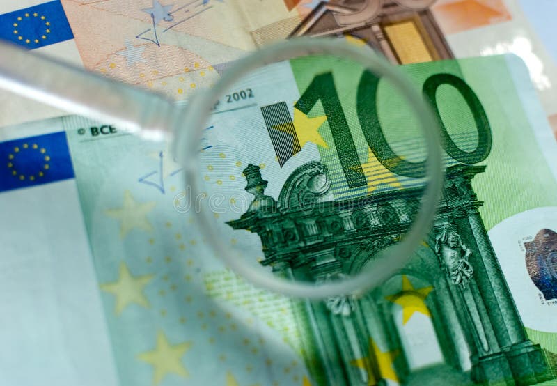 Euro Banknote Lens Checking Stock Image - Image of number, financing ...